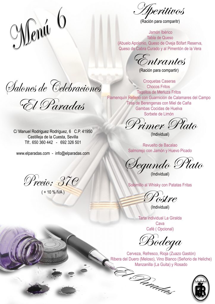 Menú celebraciones 6 | EL PARADAS